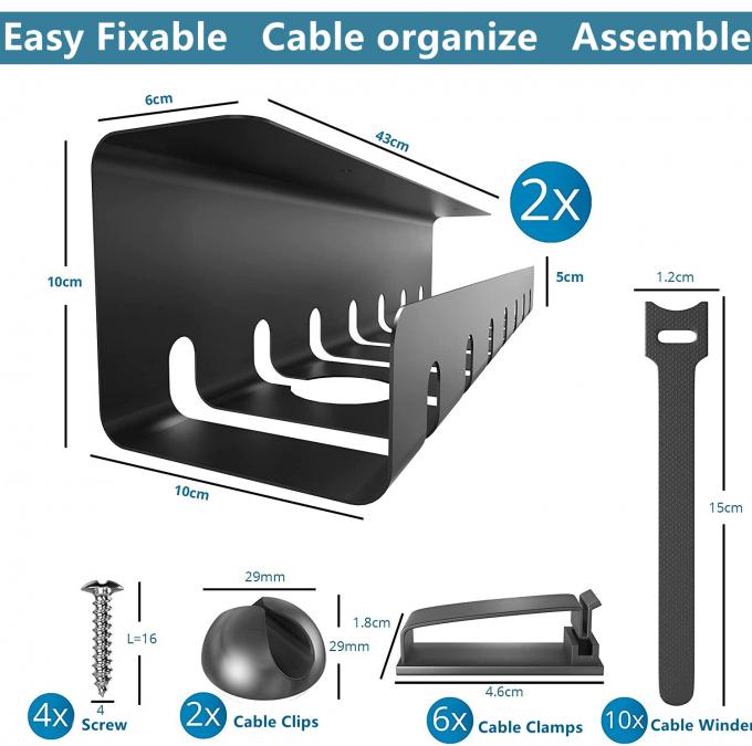 Gold Office Under Desk Wire Cable Tray Cable Organizer for Organized ...