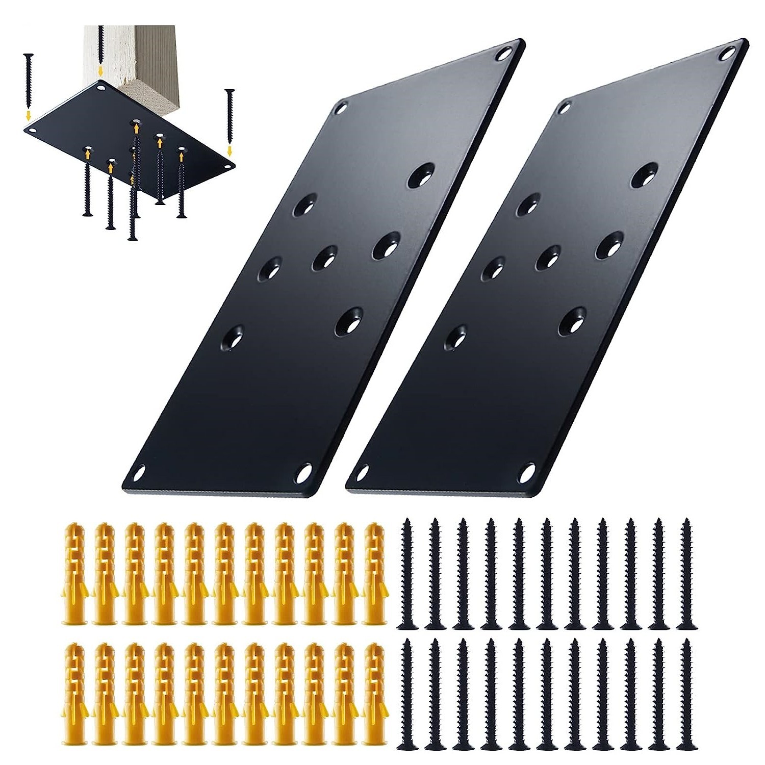 2x4 4x4 Deck Railing Post Anchor Base Plate Bracket for Steel Joint ...