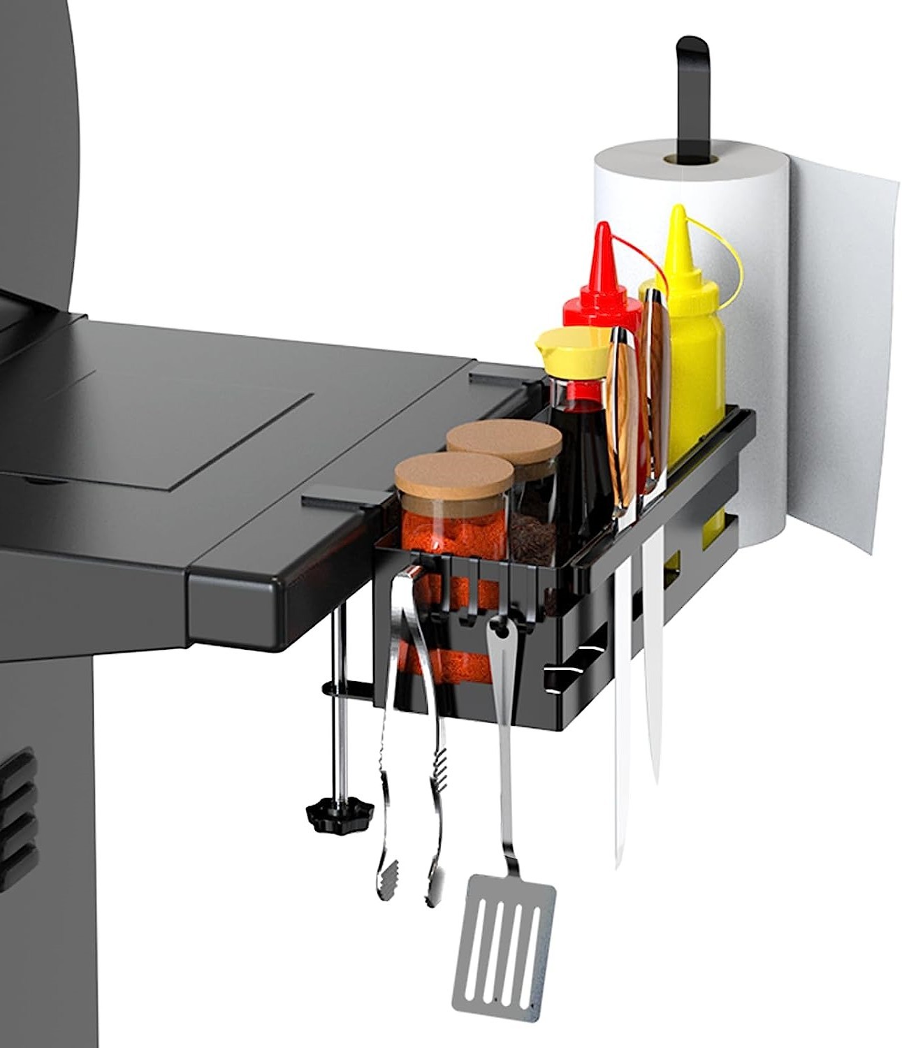 Clamp Mount 28"/36" Upgraded Grill Griddle Caddy with Paper Towel ...