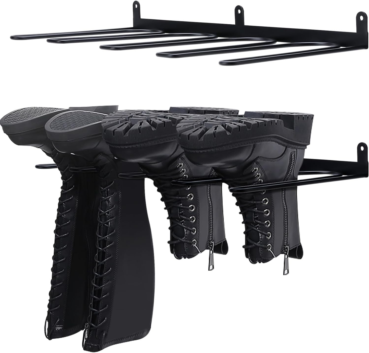 Powder Coated Boot Hanger 2 Pack Wall Mount Shoe Rack for Heavy Duty ...
