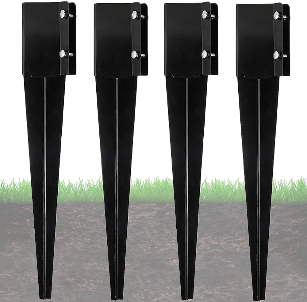 Fence Post Anchor Ground Spike 24 Inch for Mailbox Deck Railing Iron ...