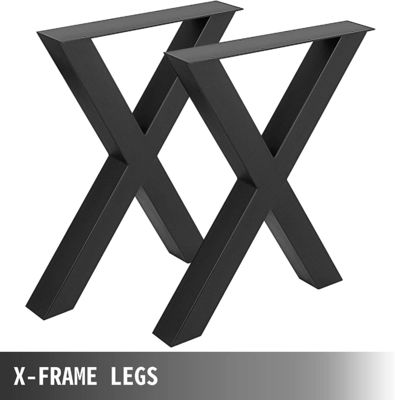 X Shaped Frame Legs for Black Industrial Rustic Metal Dining Table in ...