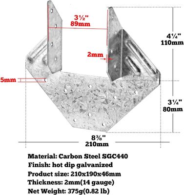 Construction Truss to Rafter Connector for Black Hurricane Tie Wood ...