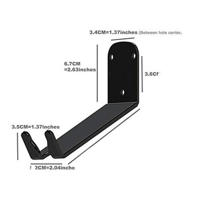 Black Powder Coating Wall Mount Bike Storage Hook for Space-saving ...