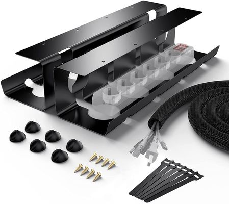 Home Office Desk Cable Holder 43 x 10 x 10 cm with Power Coated Carbon ...