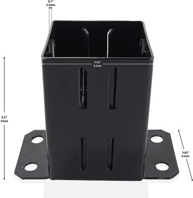 OEM ODM Sheet Metal Fabrication Pergola Base Plate With Powder Coated Triangle Bracket