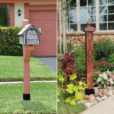 Fence Post Anchor Ground Spike 24 Inch for Mailbox Deck Railing Iron ...