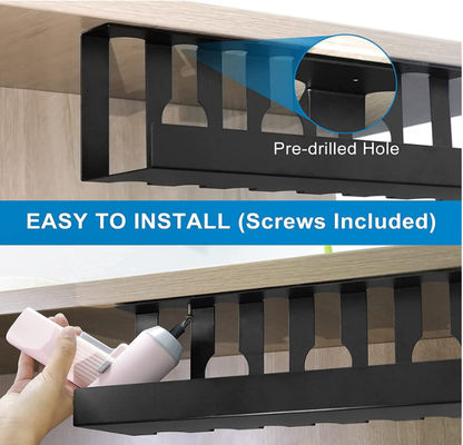 Electric Office Furniture 2023 2 Pack Under Desk Cable Tray with Clamp ...