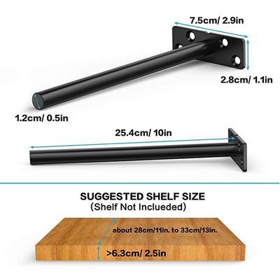 Wall Mount Hidden Floating Shelf Brackets Rust Proof Stainless Steel 10 ...