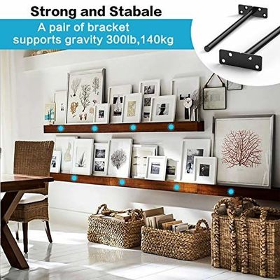 Wall Mount Hidden Floating Shelf Brackets Rust Proof Stainless Steel 10 ...