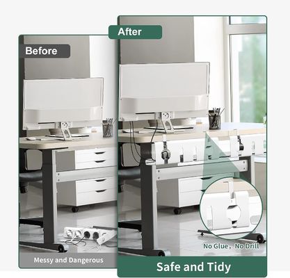 Under Desk Cable Duct No Drilling Wire Management for Tables Black ...