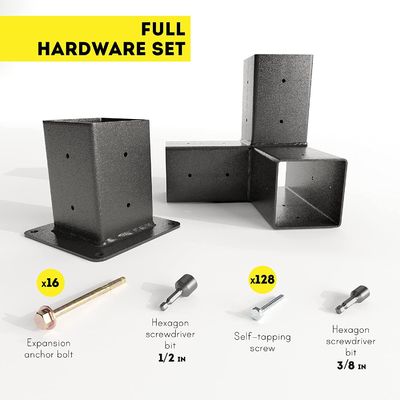 Metal Pergola Bolt Down Bracket Kit Elevated Wood Stand Bracket Kit for ...