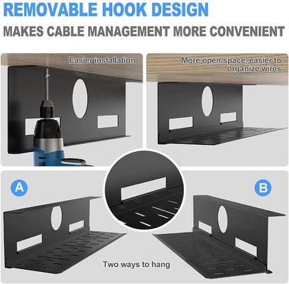Gold Office Under Desk Wire Cable Tray Cable Organizer for Organized ...